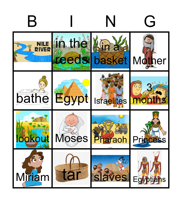 Baby Moses Bingo Card