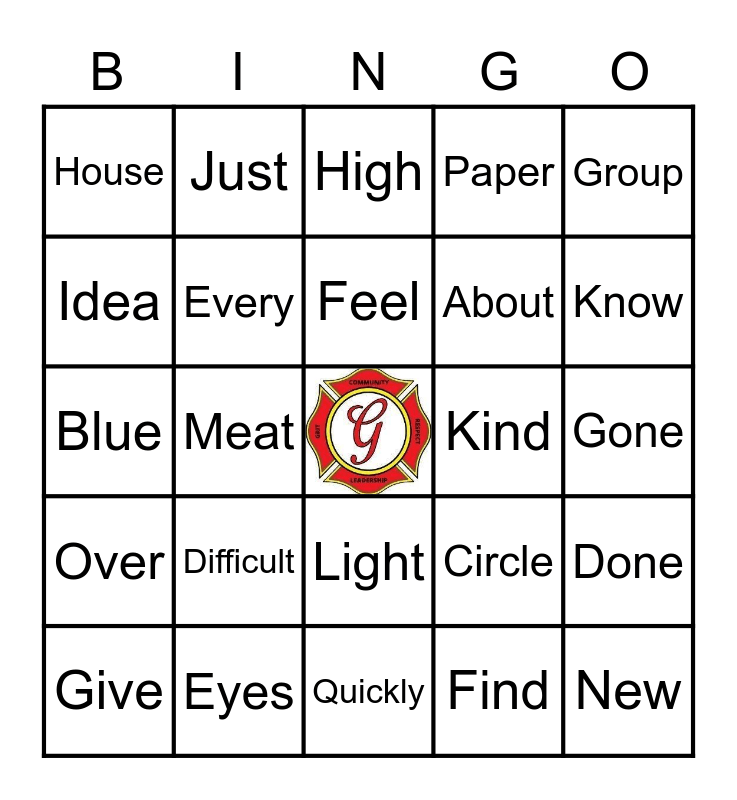 High Frequency Bingo Card