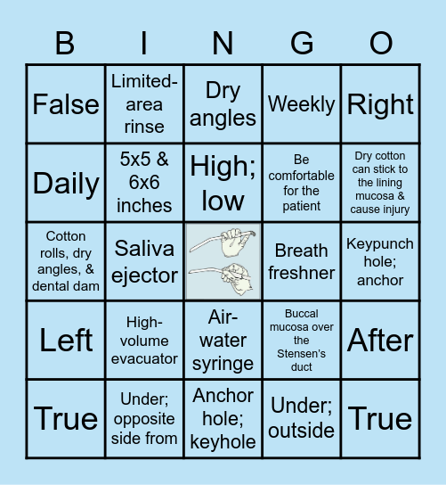 Moisture Control Bingo Card