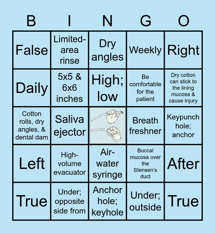 Moisture Control Bingo Card