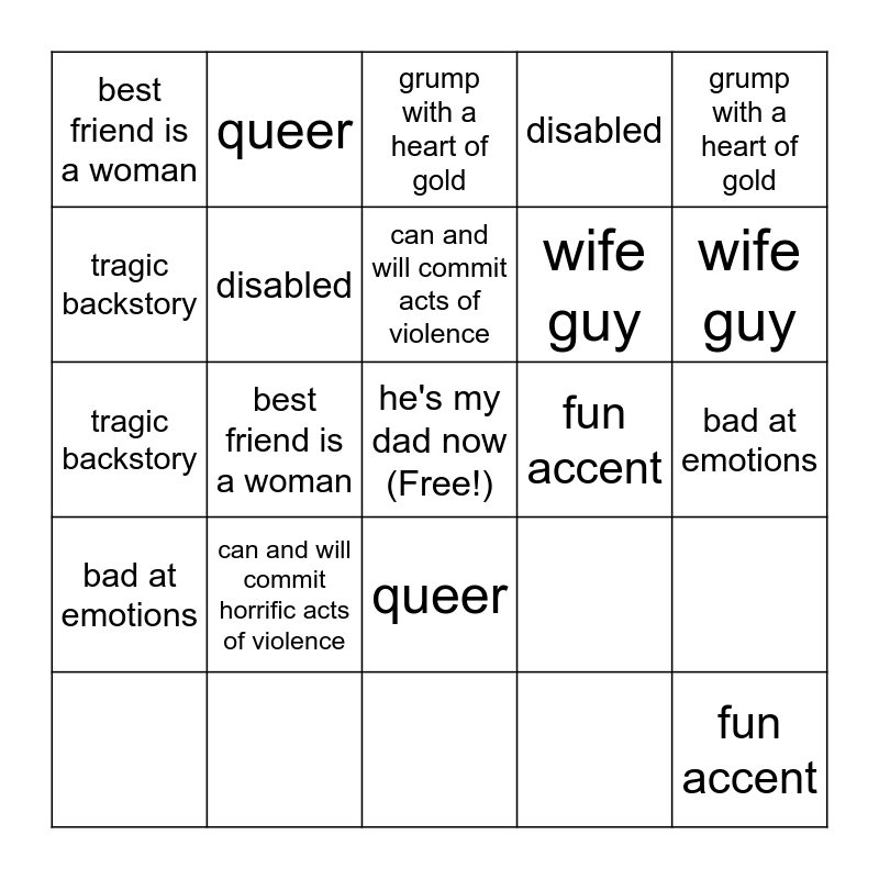 Calliope's new fav character Bingo Card