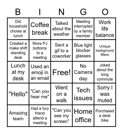 Remote Bingo Card
