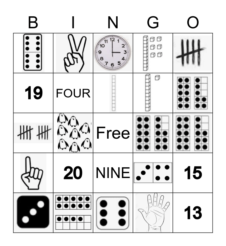 Number Bingo Card