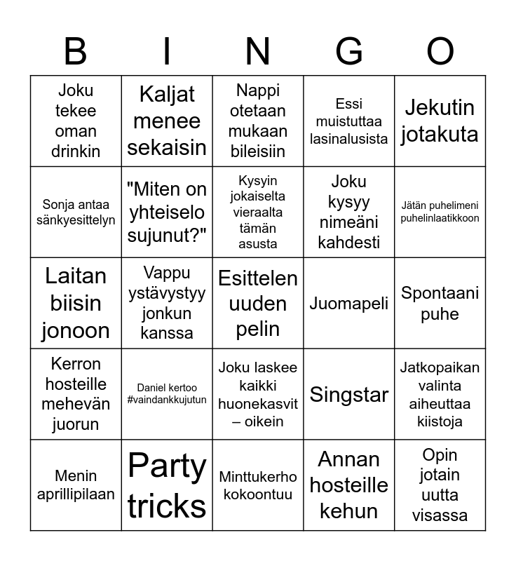 TUPARIT Bingo Card