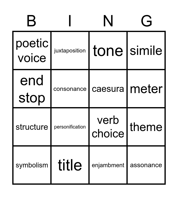 Snowdrop Bingo Card