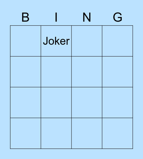 Create your own Bingo Card