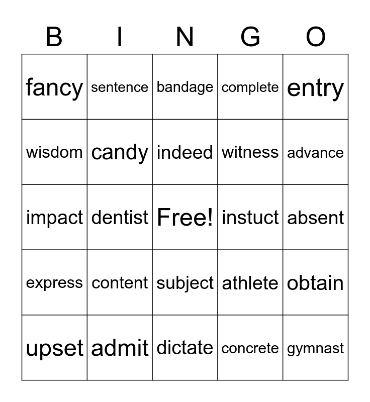 Decoding Skill 2 Bingo Card