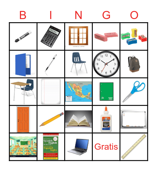La escuela Bingo Card