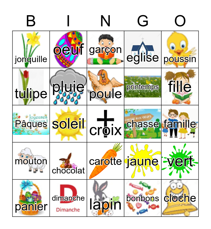 Bingo de Pâques Bingo Card
