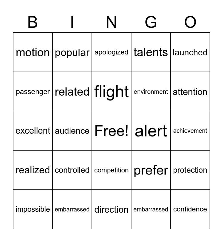 Wonders Grade3 Unit 4 Vocab Bingo Card