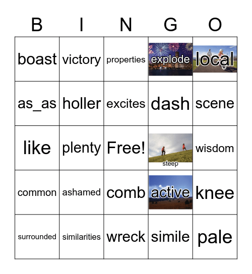 Wonders Unit 4 Vocabulary Bingo Card