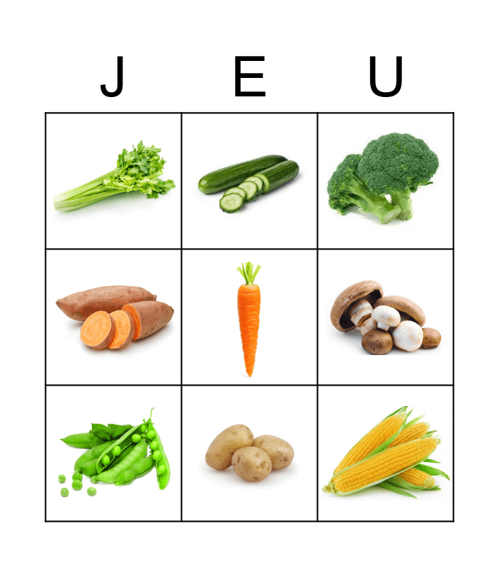 Les légumes Bingo Card