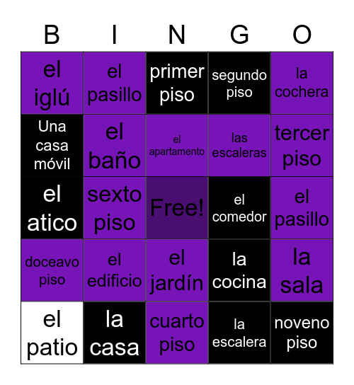 La Casa Bingo Card