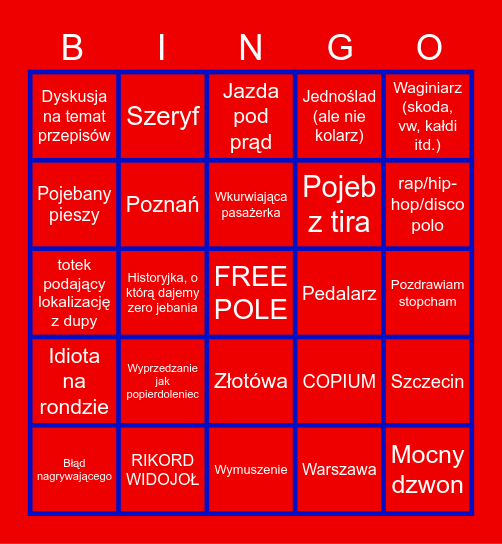 STOPCHAM BINGO Card