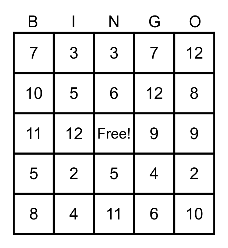 Adding Bingo Card