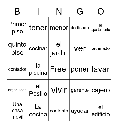 La casa Bingo Card