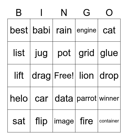 HAPPY Bingo Card