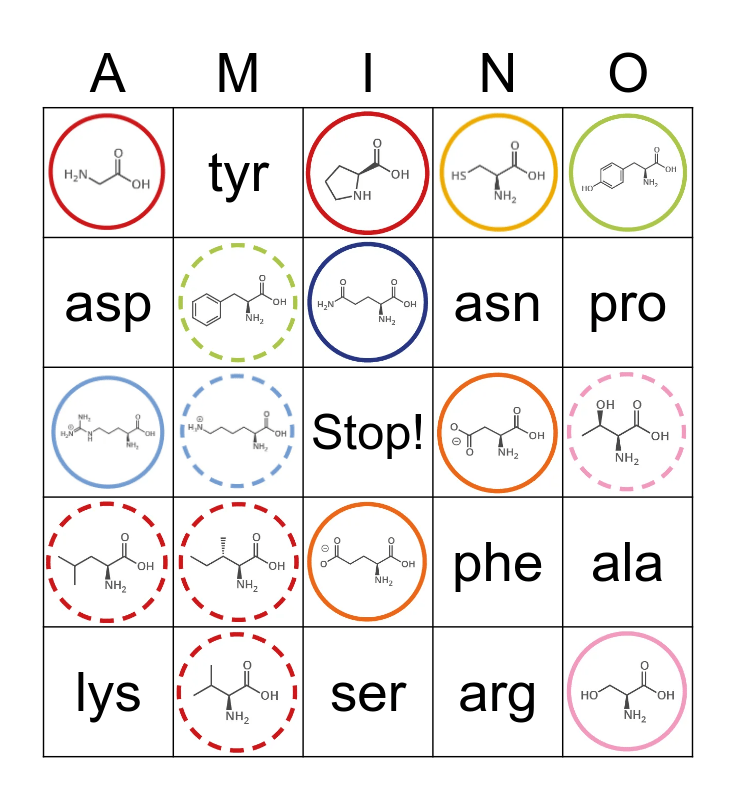 AMINO Card Bingo Card