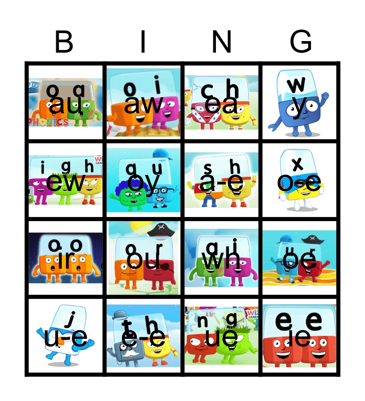 Alphablocks Bingo Phase 3 Bingo Card