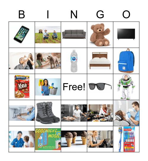 Goods and Services Bingo Card