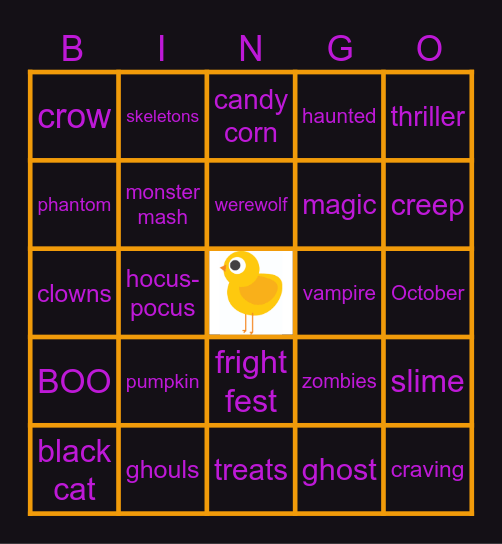 Spooktacular Bingo Card