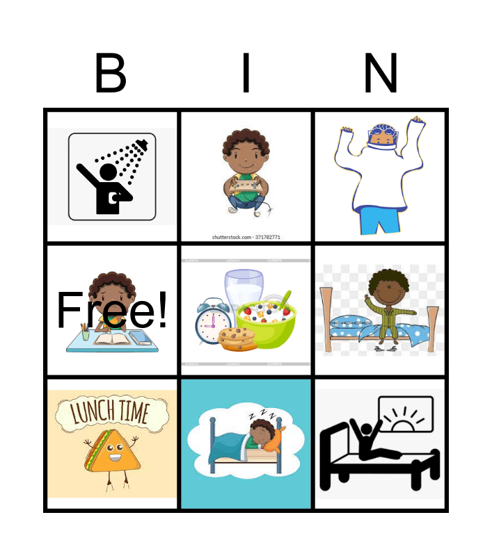 LA RUTINA DIARIA Bingo Card