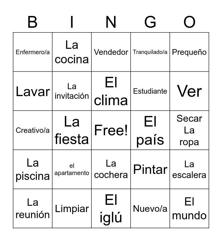 Ashley Lin F23 La Casa Bingo Card
