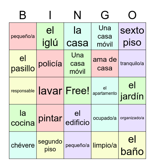 La Casa Bingo Card