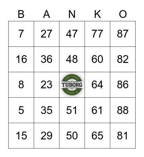 Banko Fandango på Farfars Bingo Card