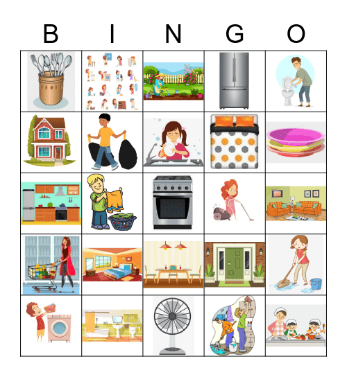 La Casa y los quehaceres domésticos Bingo Card