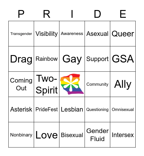 Fayetteville PRIDE Bingo Card