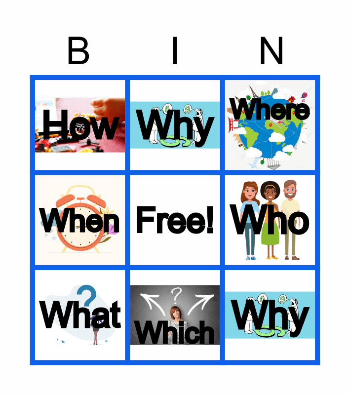 Wh Words Bingo Card