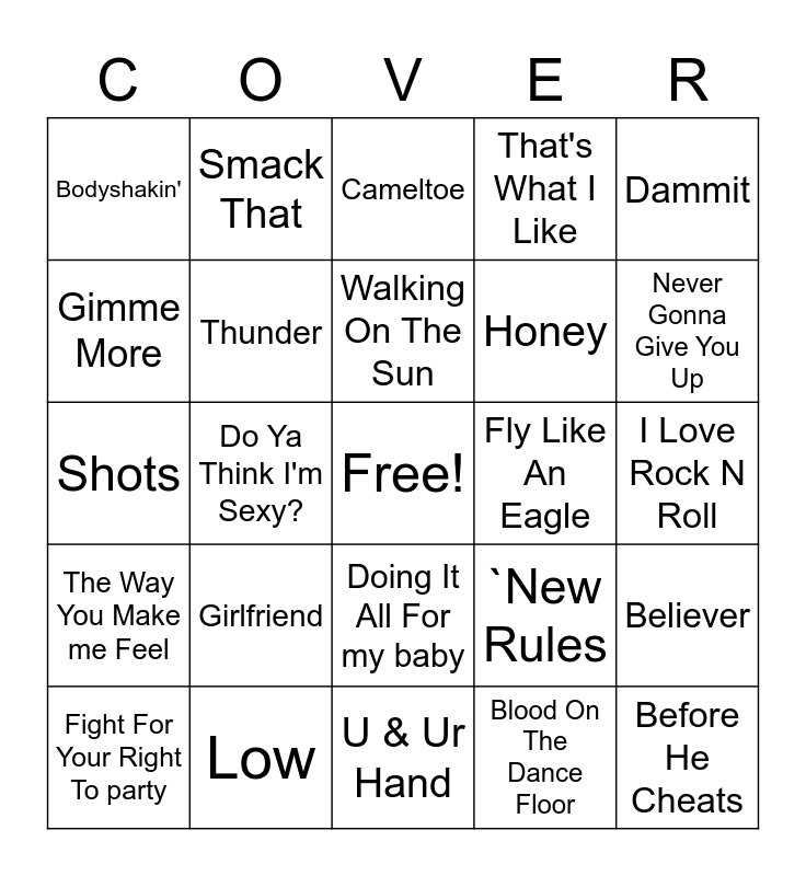 Coverall All 25 Squares Bingo Card
