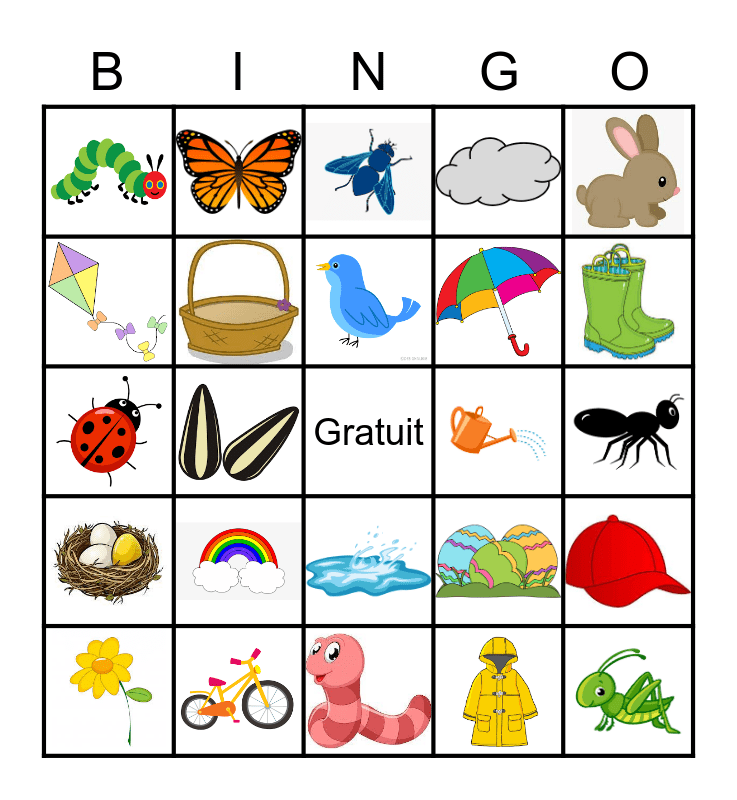 Le printemps Bingo Card
