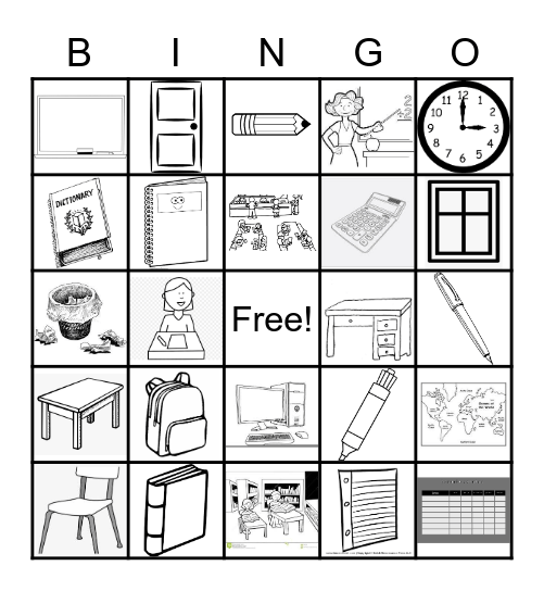 LOS OBJETOS DE LA CLASE Bingo Card