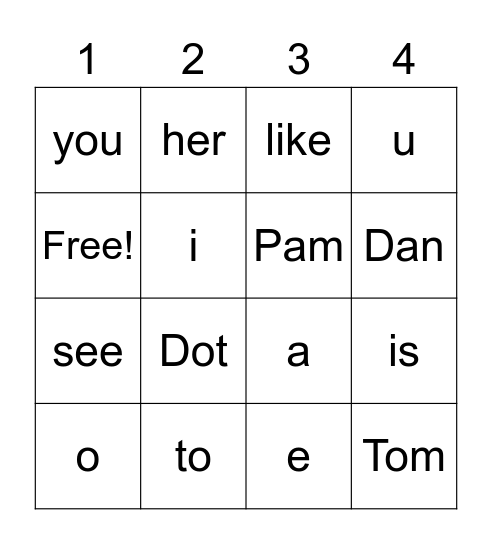 Reading WIN Bingo Card