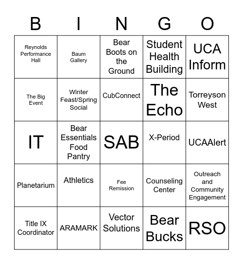 BEAR BINGO Card