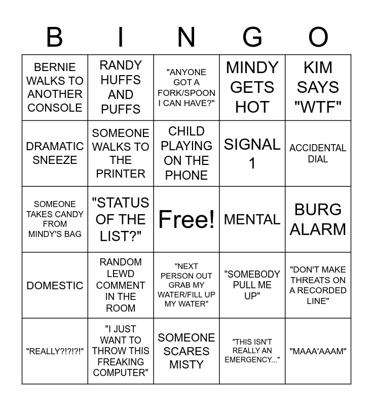 TC WEEK BINGO Card