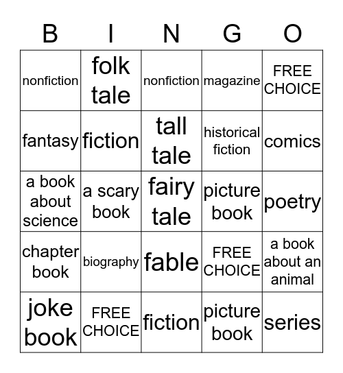 BOOK BINGO Card