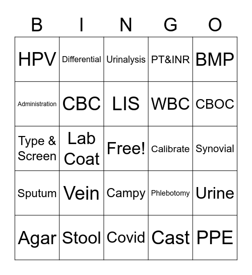 Lab Week 2022 Bingo Card