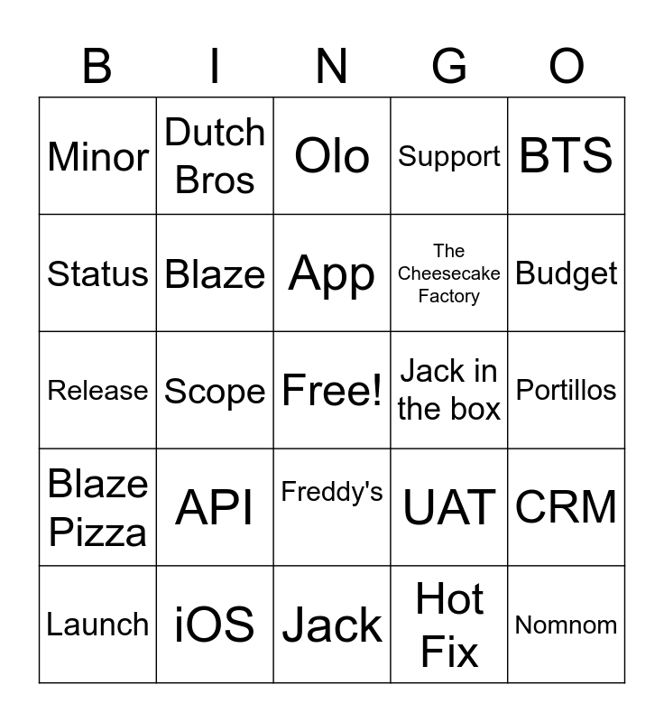 Christen's Stack Bingo Card