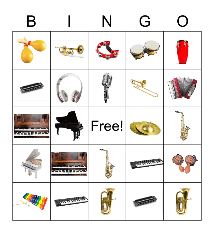Instrument Bingo Card