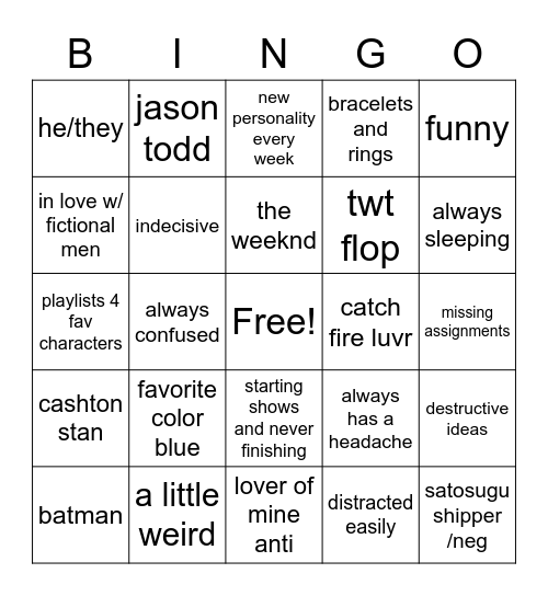 jazz bingo Card