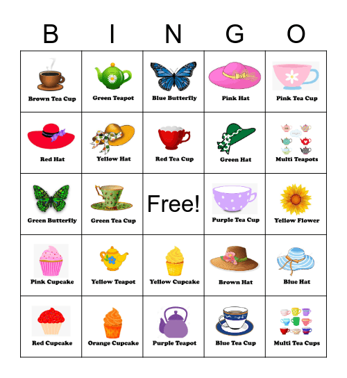 Mother-Daughter Tea Party Bingo 2022 Bingo Card