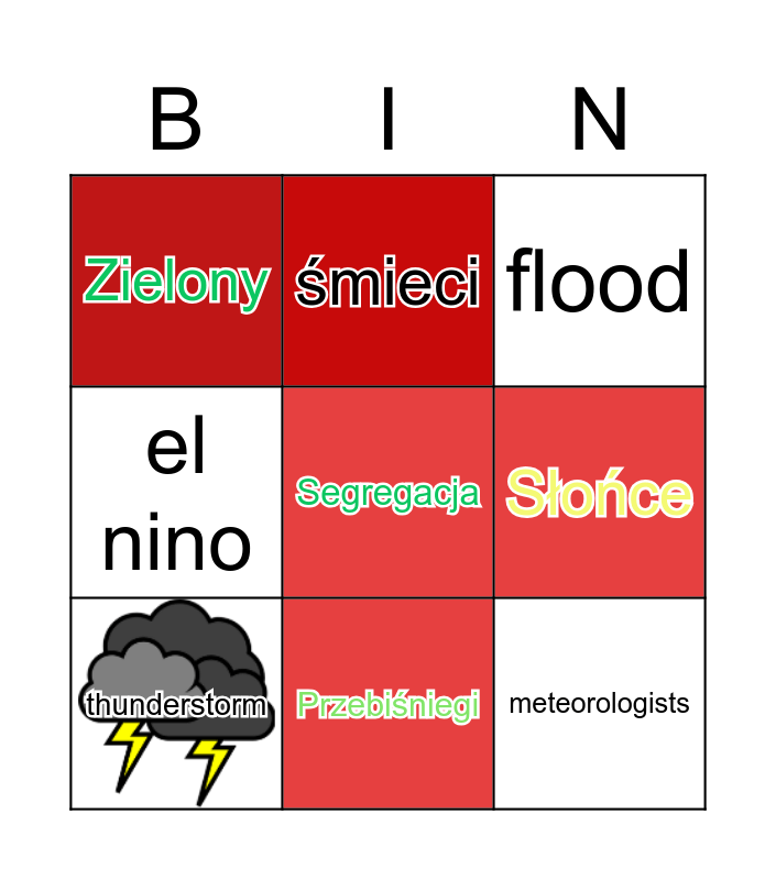 Dzień Ziemi Bingo Card