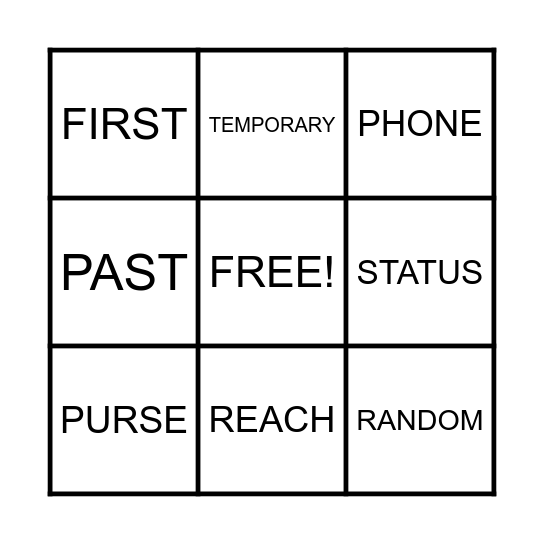 TIC TAC TOE | 1 Bingo Card