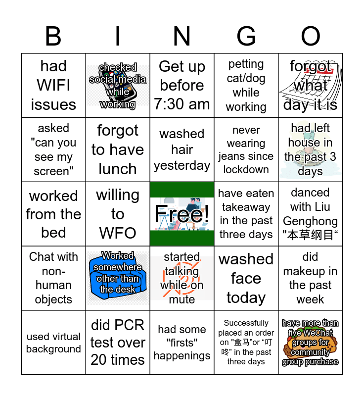 lockdown for over a month... Bingo Card