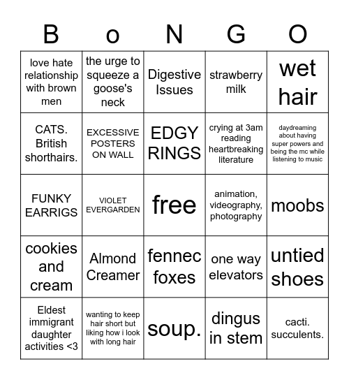 BOngus Bingo Card