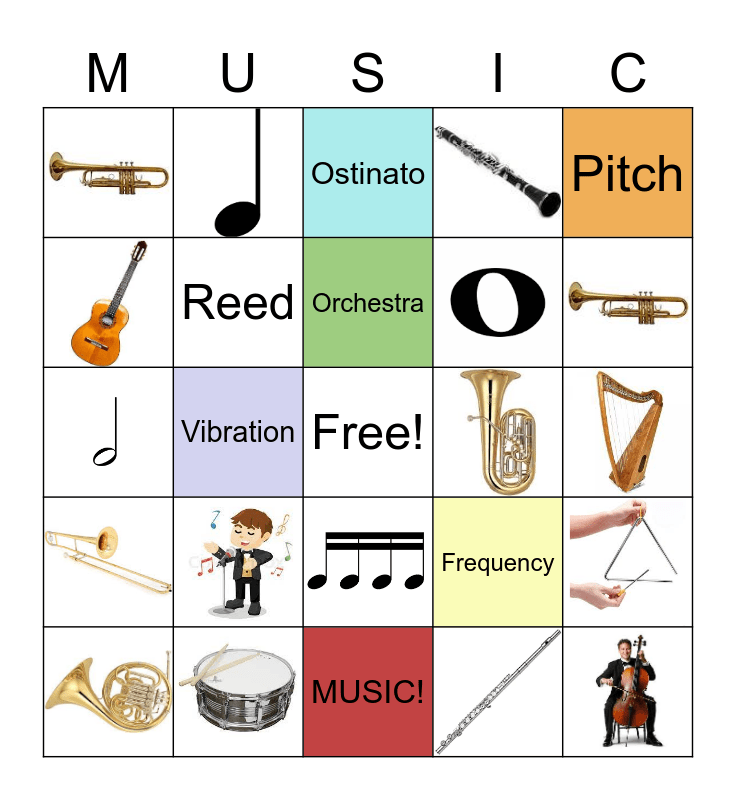 Woodwind Instrument Bingo Card