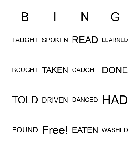 Past Tense Verbs Bingo Cards to Download, Print and Customize ...